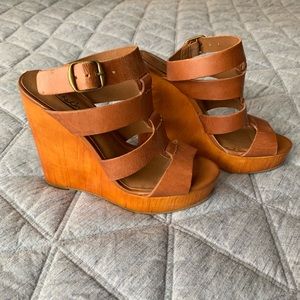 Lucky Brand Shoes | Lucky Black Strapped Wedge | Poshmark
